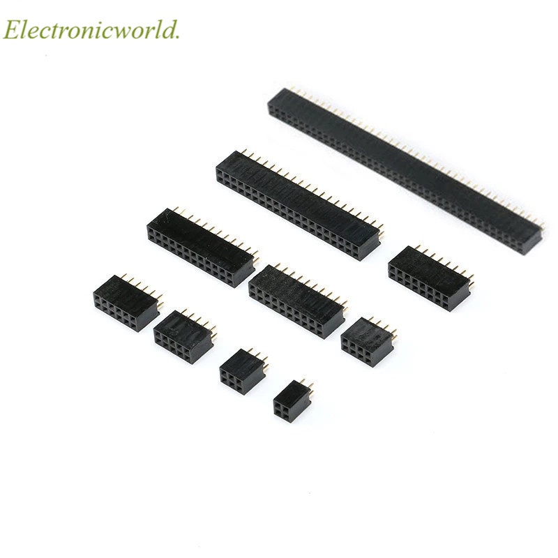 10PCS Double Row Pin Female Header Socket Pitch 2.54mm 2*2p 3p 4p 5p 6p 8p 10p 12p 40p Pin ...