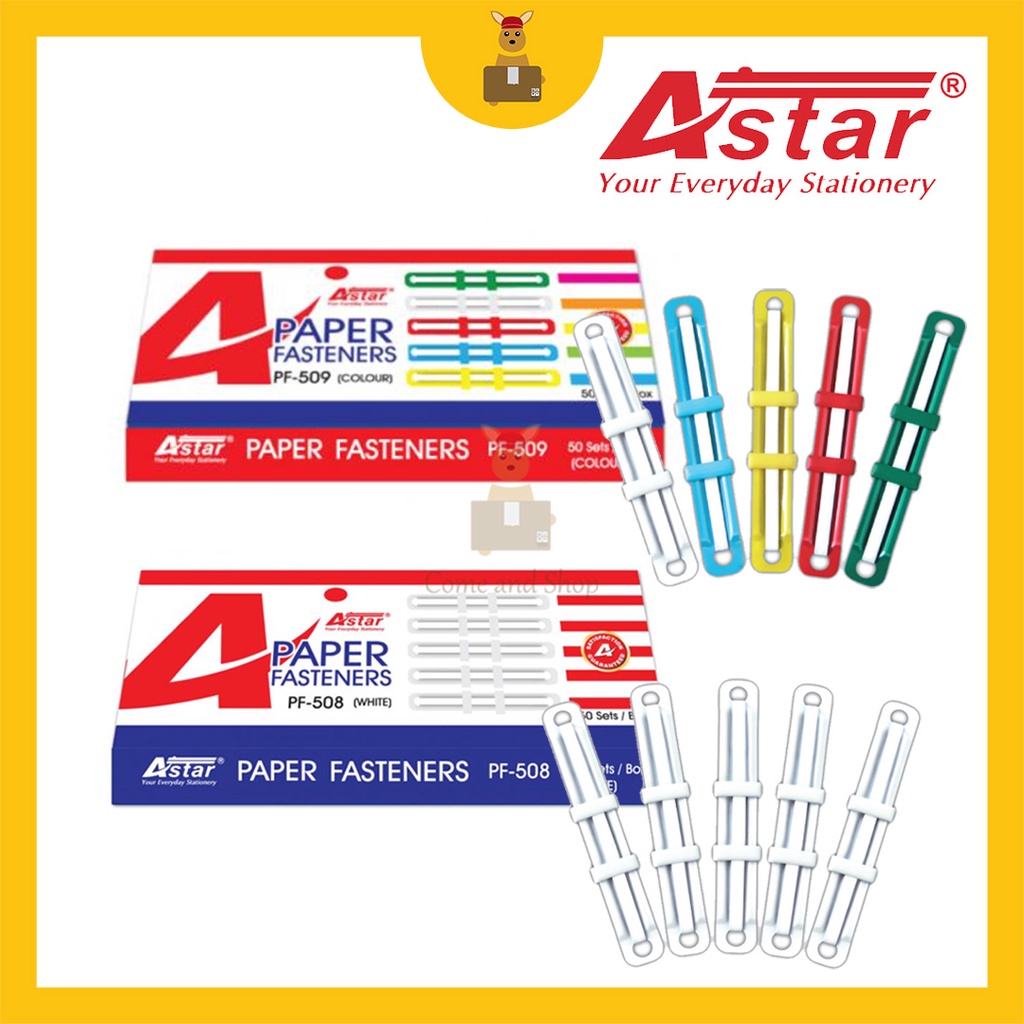 ASTAR 50pcs Paper Fasteners Plastic Paper Fastener Color White PF509 ...