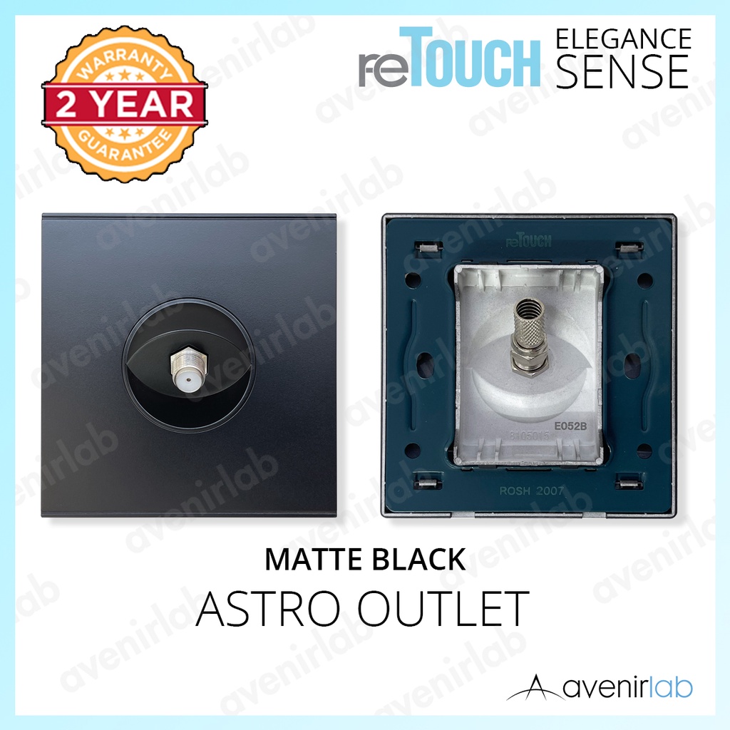 [MATTE BLACK] reTouch Switch Elegance Sense 16A Wall Switch 13A 15A 20A Socket Plug Data TV ...