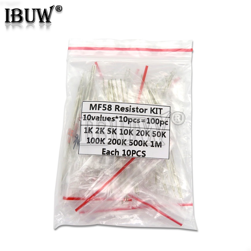 100pcs=10value*10pcs NTC Thermistor resistance Kit NTC-MF58 1K 2K 5K ...