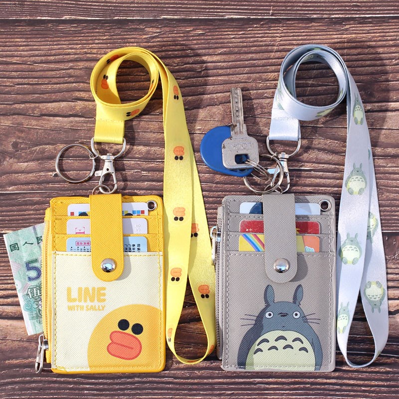 Pemegang kad dengan rantai kunci pemegang kad comel gantung leher ...