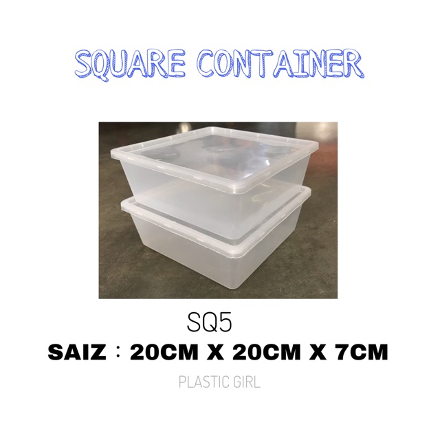 SQ 5 SQUARE DISPOSABLE PLASTIC FOOD CONTAINER 【30pcs】 | Shopee Malaysia