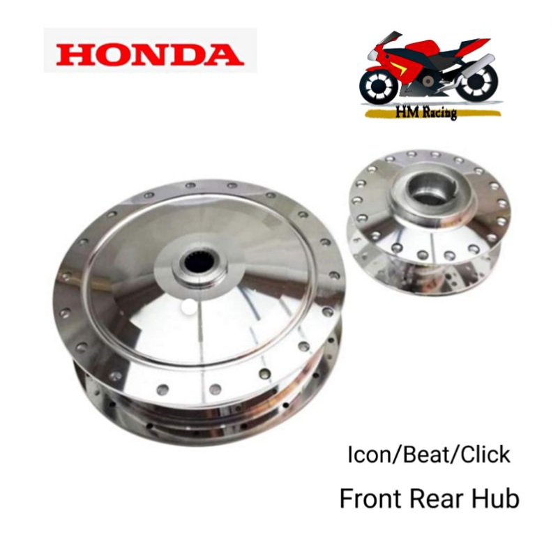 NEW ARRIVAL HONDA ICON / BEAT / CLICK - CHROME FRONT & REAR HUB SET ...