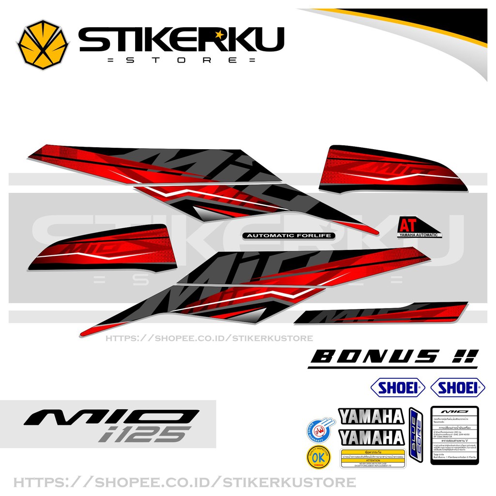 Mio i 125 STOCK DECALS/STRIPING MIO M3 /Z/125/ STICKER/STICKER/PREMIUM ...