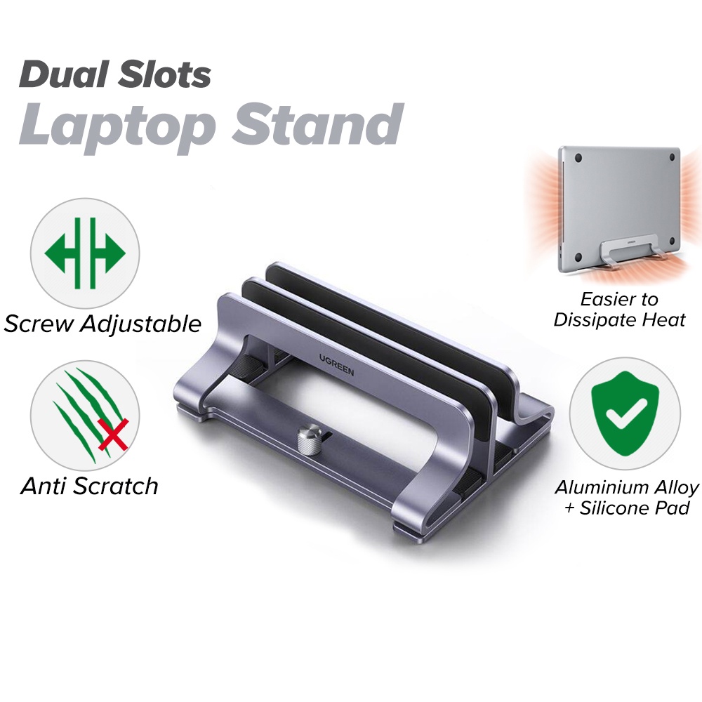 UGREEN Vertical Laptop Stand Desk Adjustable Laptop Stand Holder ...