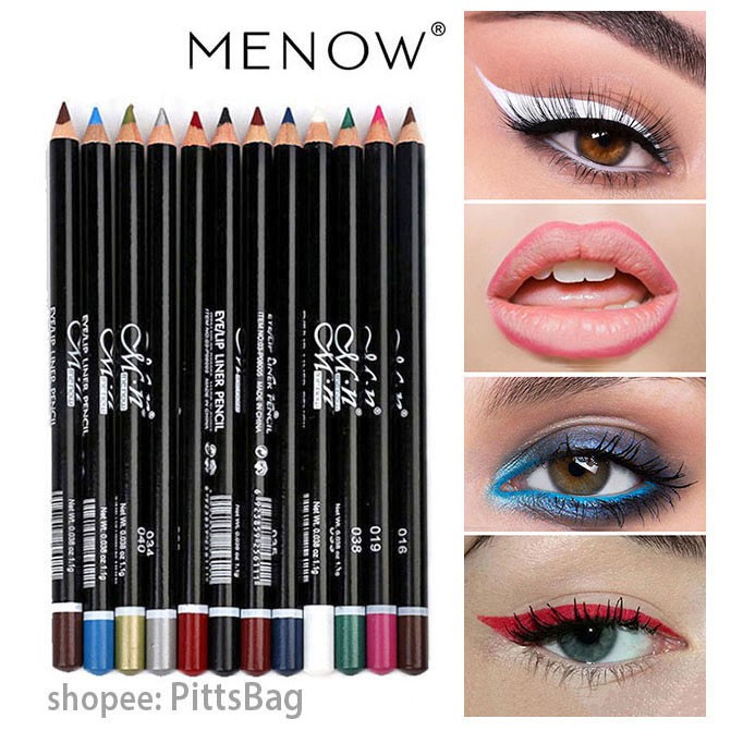 🇲🇾 MENOW 12 Colors Colorful Pencil Eyeliner Eye Makeup Pensil Lip Liner ...