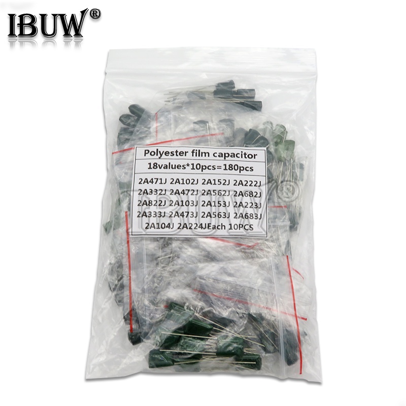 180PCS=18value*10PCS Polyester film capacitor Assorted Kit contains ...