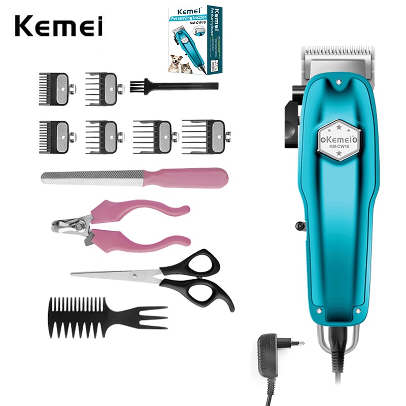 Kemei Professional Dog Corded Hair Trimmer Cat Cutter Grooming Kit Plug ...