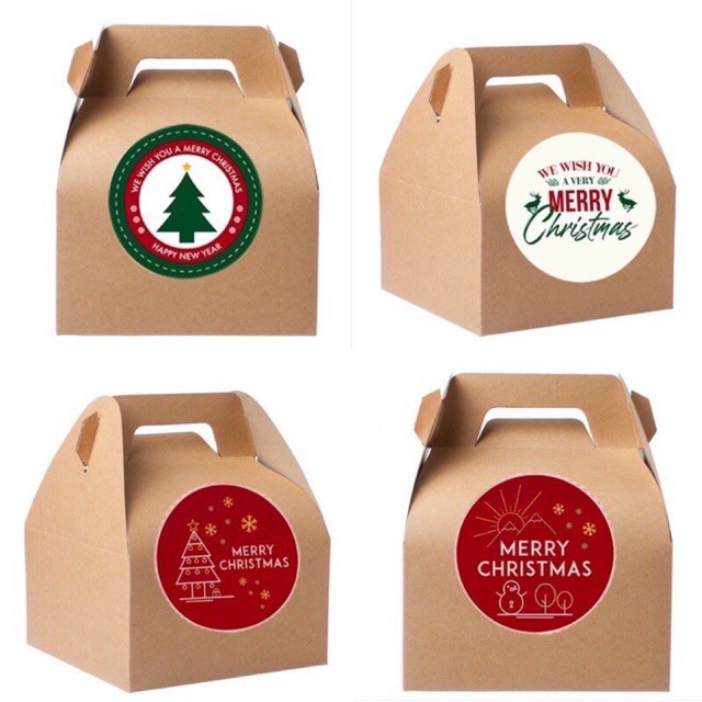 Christmas Stickers for Homemade DIY Box Paper Bag Packaging (non-glossy ...