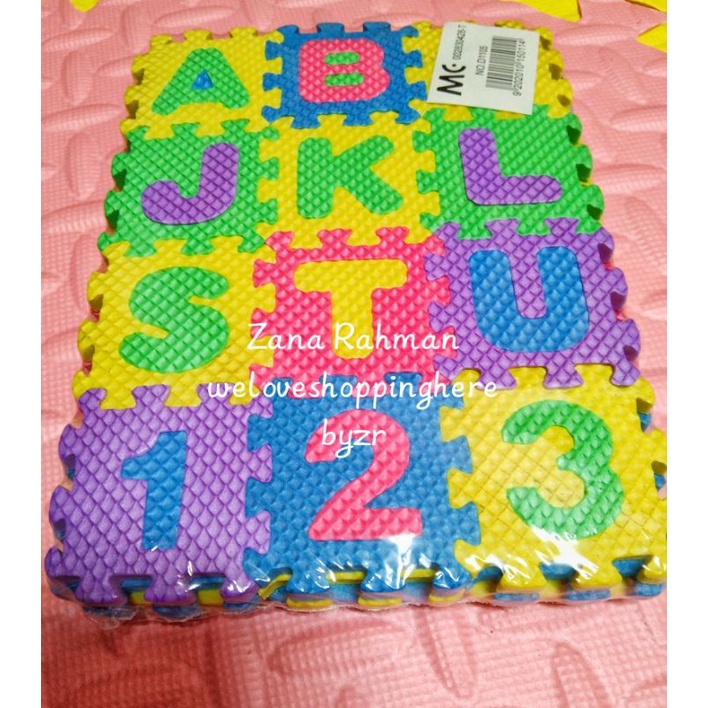 [Ready Stock] Eva Colourful Mini Puzzle Alphabet- Numbers Mat (17cm x ...