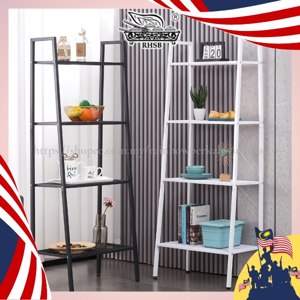 4 TIERS MULTIPURPOSE SHELVES RACK / BOOK SHELF / RAK BESI / RAK DAPUR ...