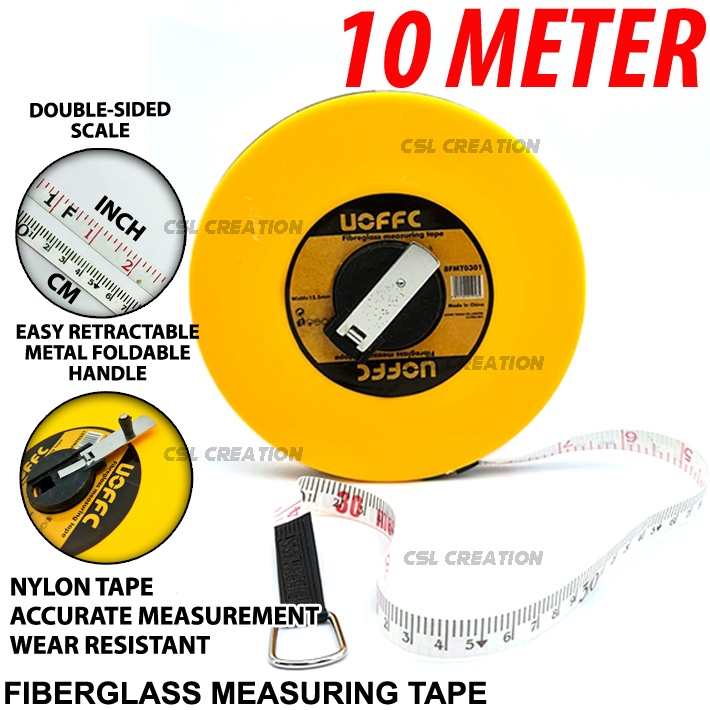 10M 20M 30M 50M UOFFC Fiberglass Measuring Tape Measuring Ruler Open ...