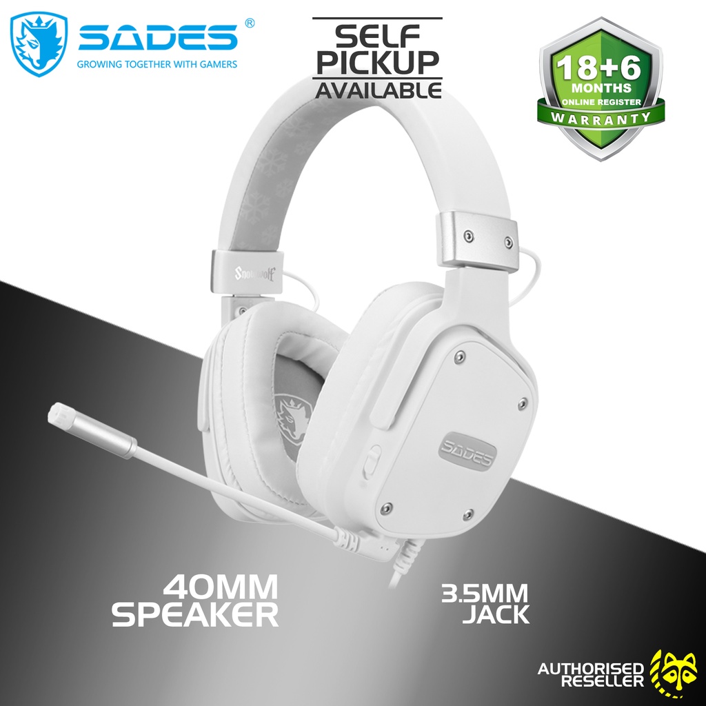 Sades Snowwolf Gaming Headset-white ,multi platform, mobile , laptop ...