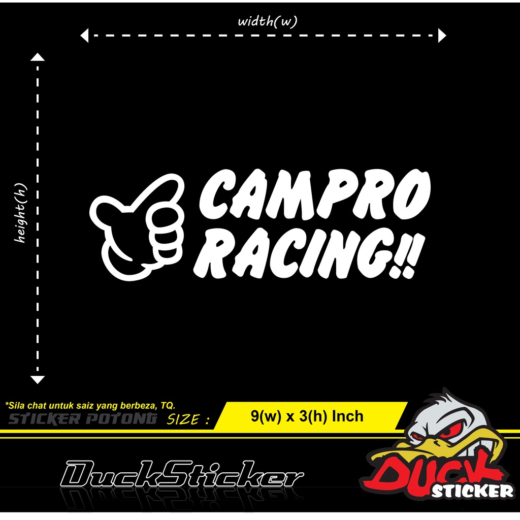 CAMPRO RACING!! STICKER 1PCS #cuttingsticker #campro #proton | Shopee ...