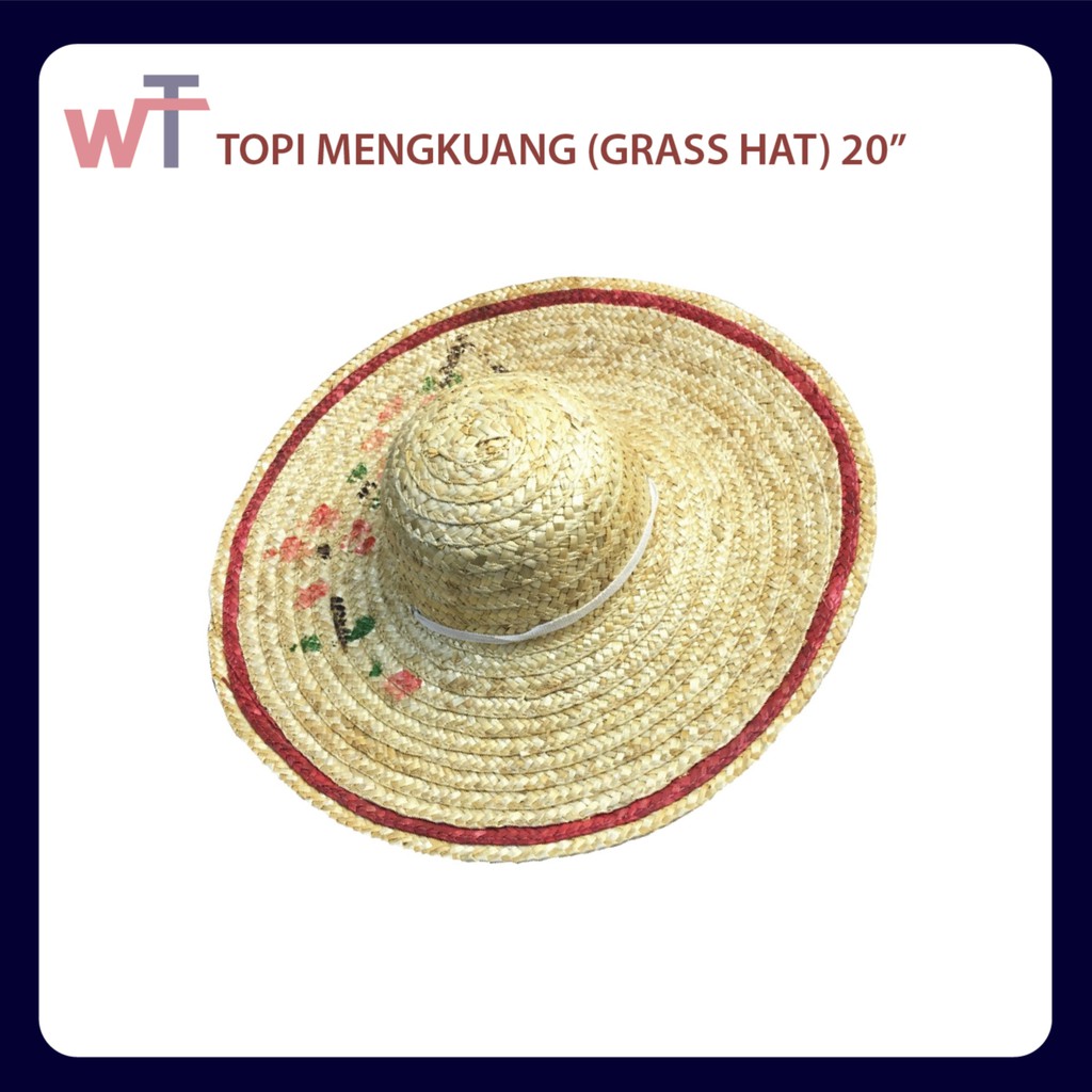 Grass Hat / Grass Straw Farmer Hat Cap / Topi Rumput Jerami Petani ...
