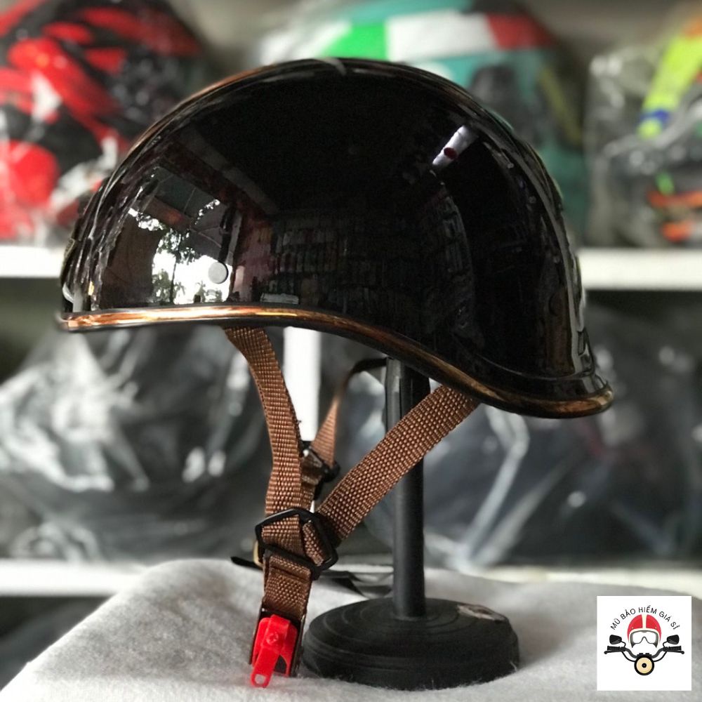 Napoli N120 Gangster half-head helmet - Glossy Black Size (56 -60cm ...