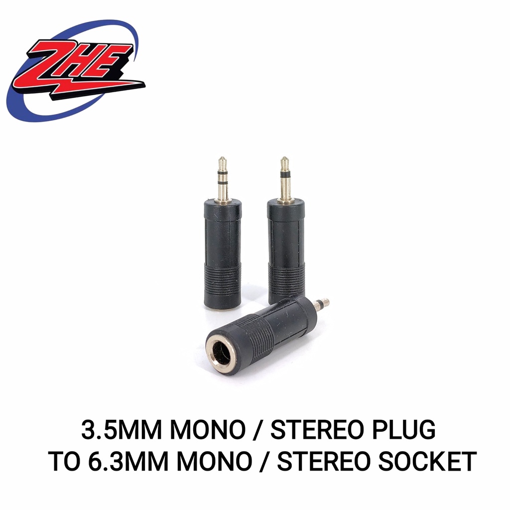 3.5MM MONO / STEREO MALE PLUG TO 6.3MM MONO / STEREO FEMALE SOCKET ...