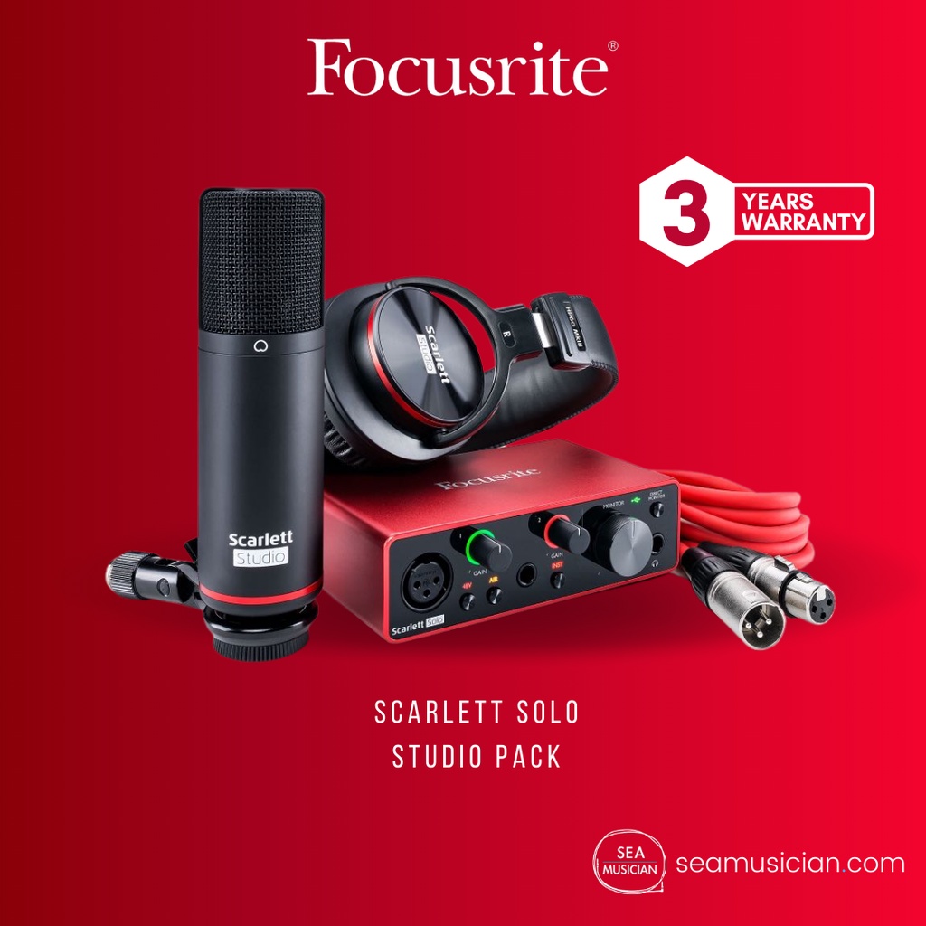 FOCUSRITE SCARLETT SOLO STUDIO PACK (3RD GENERATION) WITH CONDENSER ...