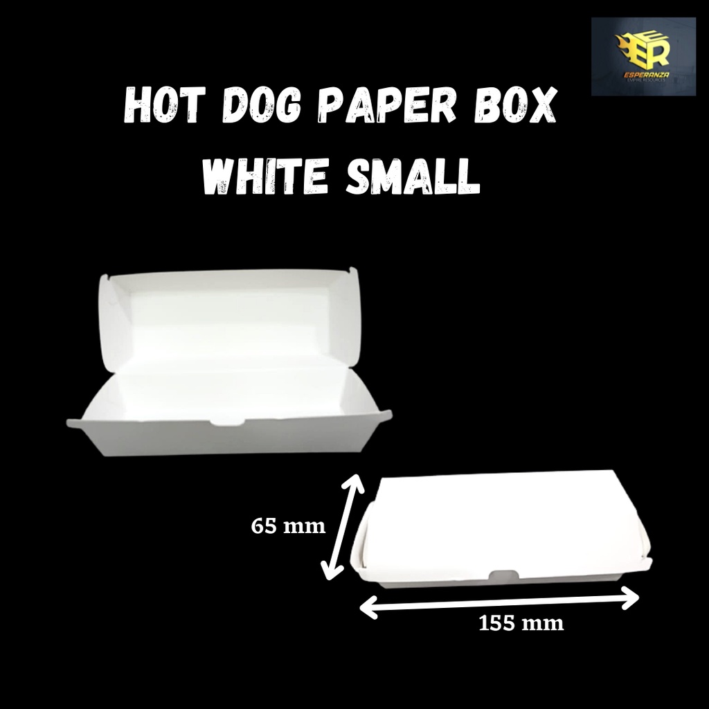 HOT DOG PAPER BOX PLAIN WHITE / SMALL / 100 PCS PERPACK | Shopee Malaysia