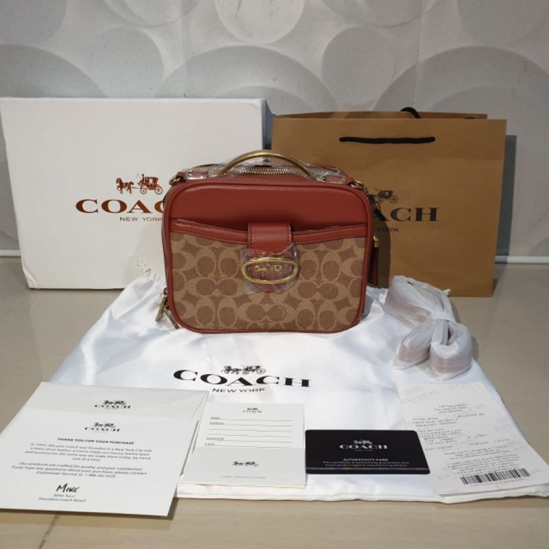 Coach Riley Lunchbox Bag In Signature! | Shopee Malaysia