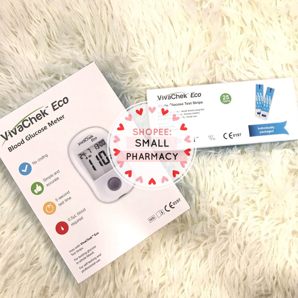 VivaChek Eco Blood Glucose Set (1 Meter + 25 Test Strips) / Test strip ...