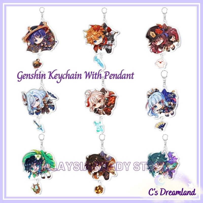 C'S DREAMLAND Genshin Impact Keychains With Pendants Anime Cartoon ...
