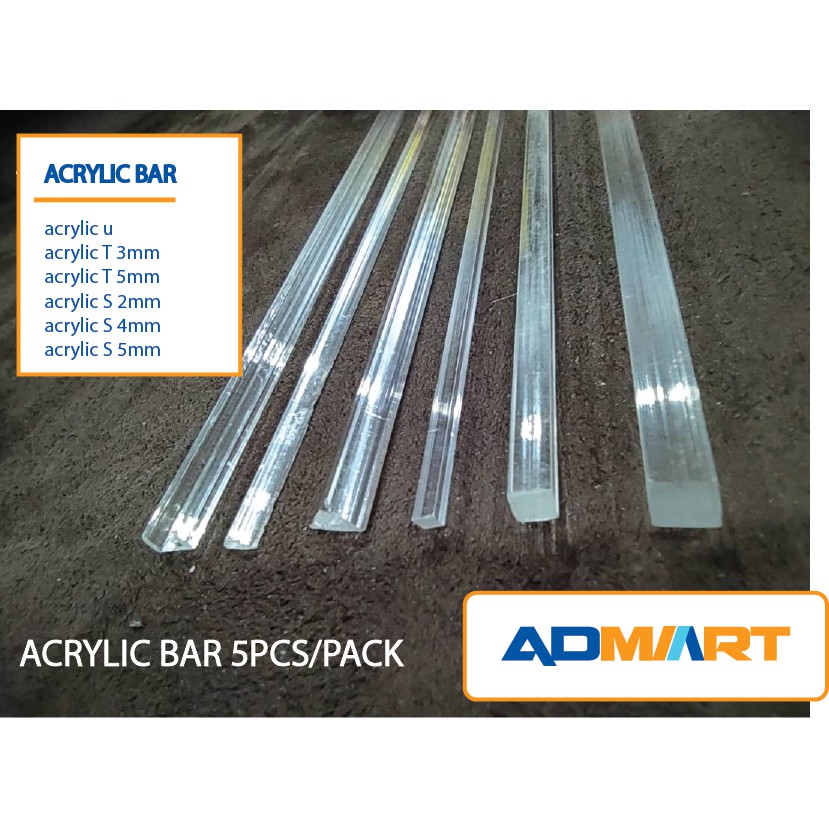 Acrylic Bar for DIY project acrylic u , acrylic t , acrylic s | Shopee ...