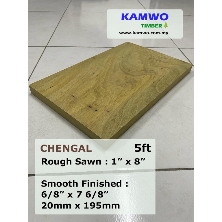 Chengal Timber (Rough, S4S, E4E, E2E) - 1" x 8" x 5ft - ( Kayu Cengal ...
