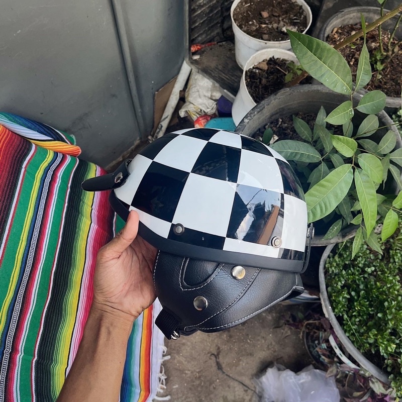 Japanese Chips Custom REQUEST FLE Checkerboard - Helmet Custom Chopper ...