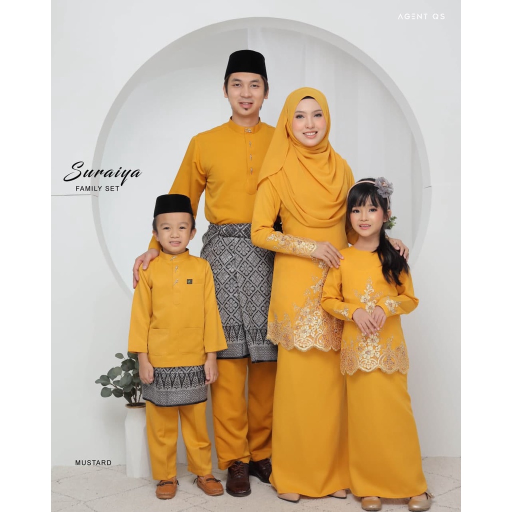 Baju Raya Set Family/Suraiya Mustard/Family Sets/Raya Sedondon/Baju ...