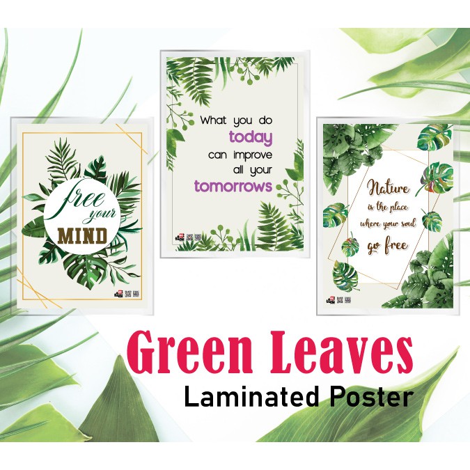 [Laminated Poster] Green Leaves Nature Plants Inspiration Poster Cactus ...