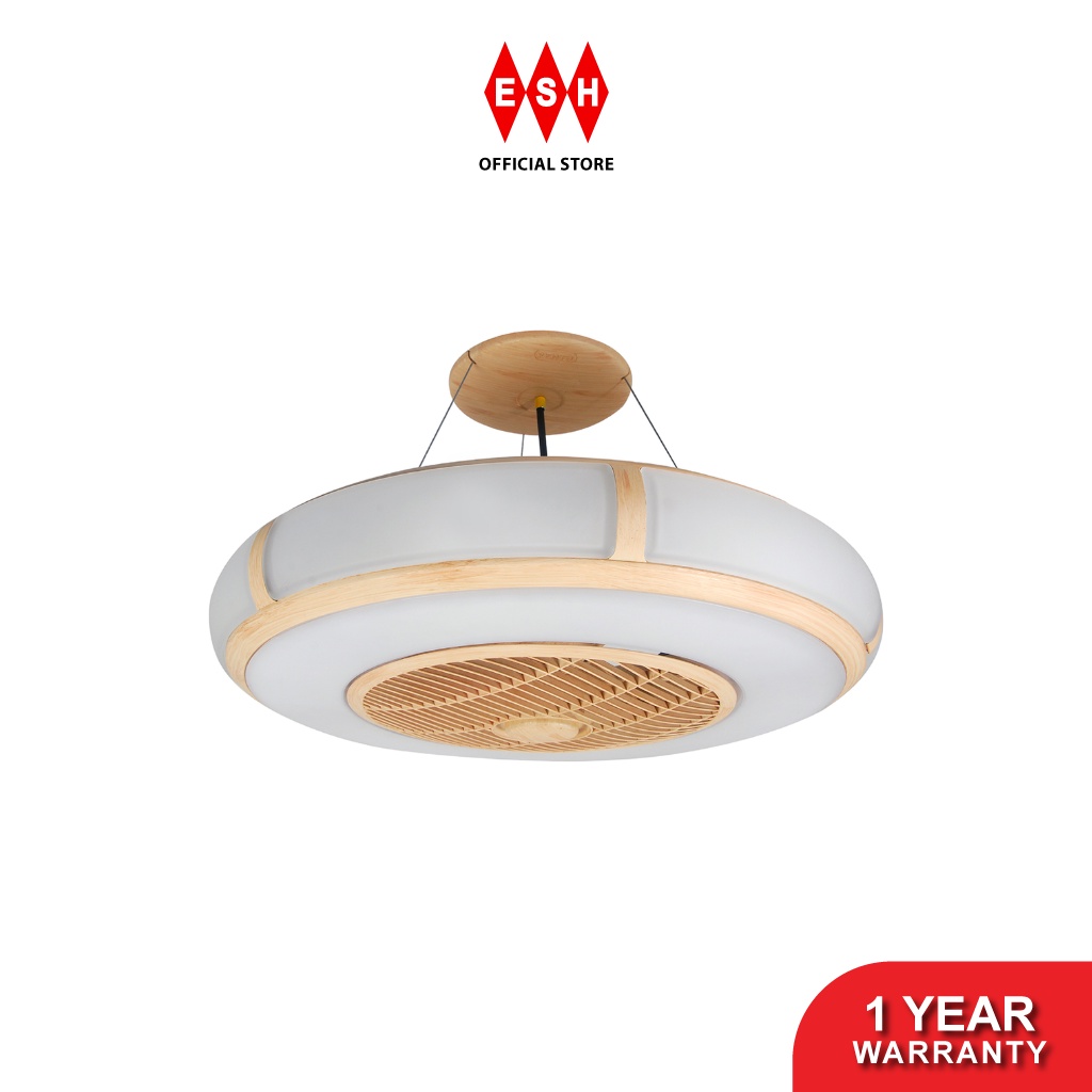 NSB AURA (Light Bamboo) 26.7 Inch AC Motor with Remote Control Ceiling ...