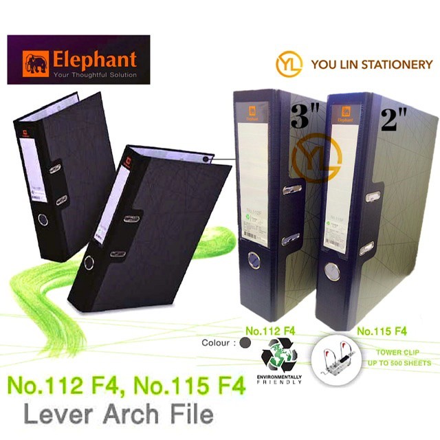 Elephant 2" 115F / 3 " 112F Paper Lever Arch File | Shopee Malaysia
