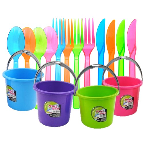 2 In 1 Plastic Mini Pail Baldi Plastik (0.25 gallon & 0.5 gallon - 2pcs ...