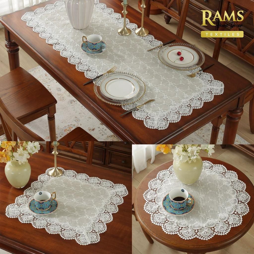 Embroidered Lace Table Runner / Dining Table Runner For 4 6 8 Seater ...