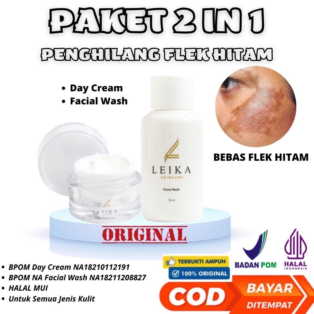 HITAM Package 2 in 1 Day cream & Facial Wash Skincare Black Spot ...