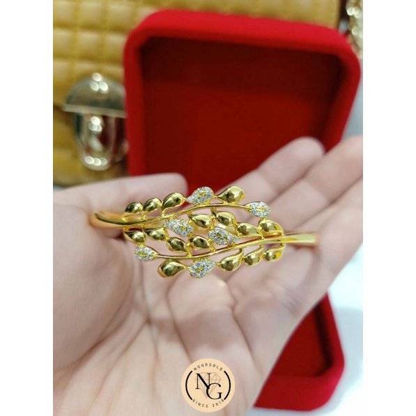 BANGLE DAUN SILANG EMAS SUASA | Shopee Malaysia