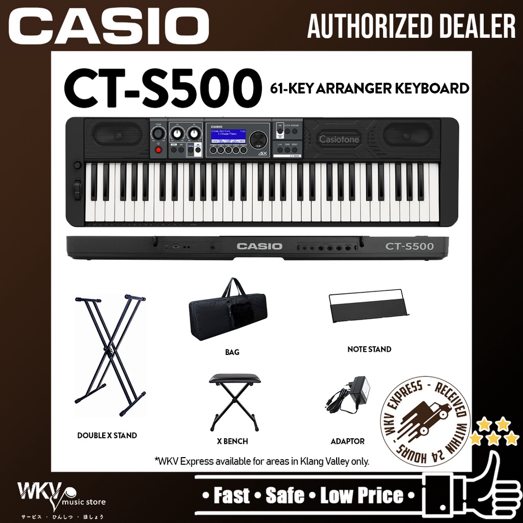 Casio Casiotone CT-S500 61-key Arranger Keyboard Package (CTS500 / CT ...