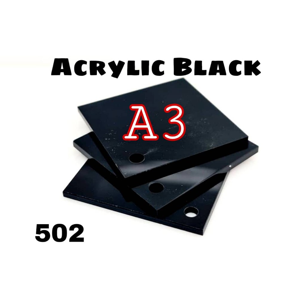 Kepingan Akrilik Warna Hitam / Acrylic Sheet Black Colour A3 saiz ...