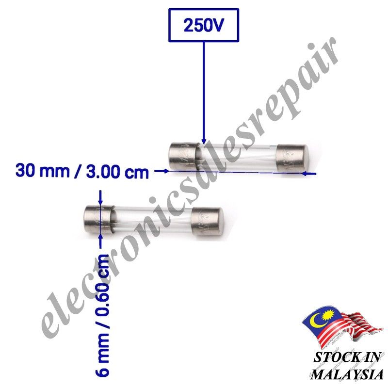 F0.5A F1A F2A F3A F4A F5A F6A F8A F10A F15A F20A F25A Glass Fuse 6x30mm ...
