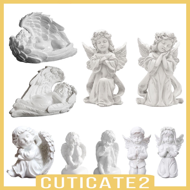 [cuticateddMY] Nordic Resin Adorable Angel Figurine Statue Indoor ...