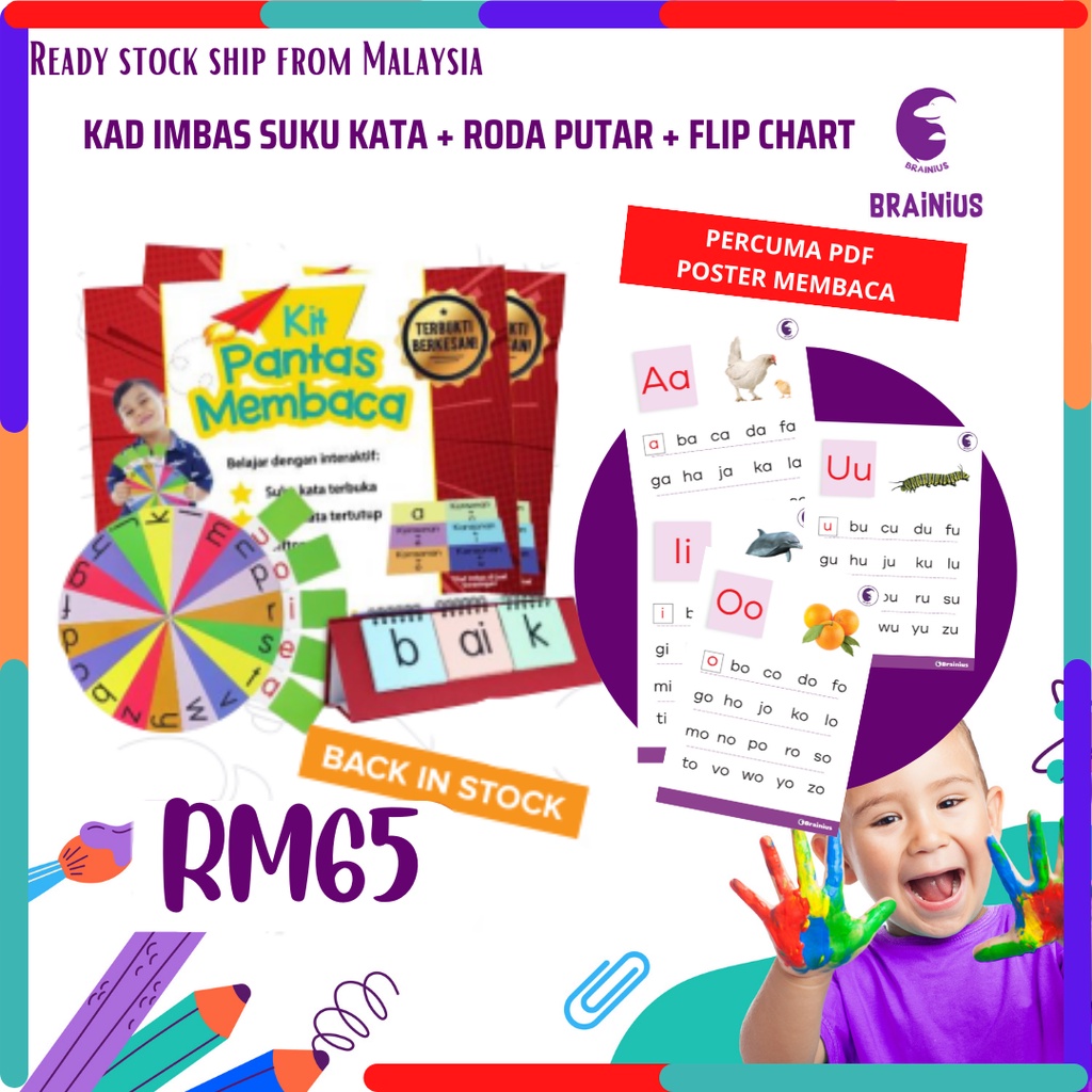 Kit pantas membaca (roda pintar, kad imbas dan kad flip) | Shopee Malaysia