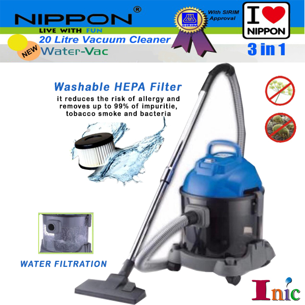 Nippon Wet/ Dry/ Blow Water Filtration Vacuum Cleaner 20L (HEPA Filter ...