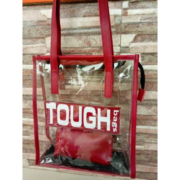 Transparent MICA BAG TOTEBAG free THICK mica WALLET bag for WORK ...