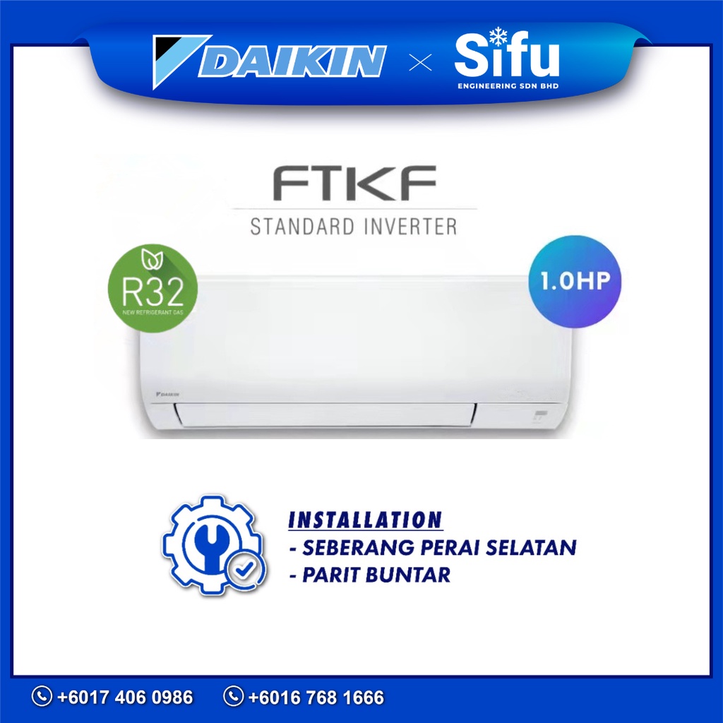 DAIKIN Standard Inverter Air Conditioner FTKF R32 (1.0HP NO WIFI) FTKF25B/RKF25A-3WMY-LF ...