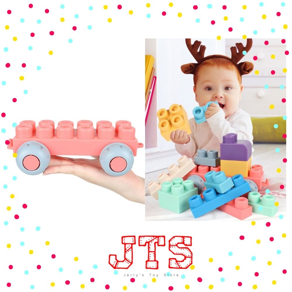 JTS LAIYINL Soft Building Blocks 6903 6911 6912 Silicone Baby Brick ...