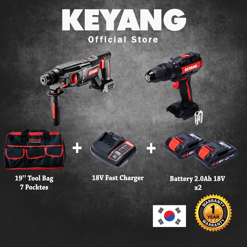 Keyang Construction 18V Combo Set Cordless HD20BLH-26 + DM18BL-W With PWP RM 299 | Shopee Malaysia