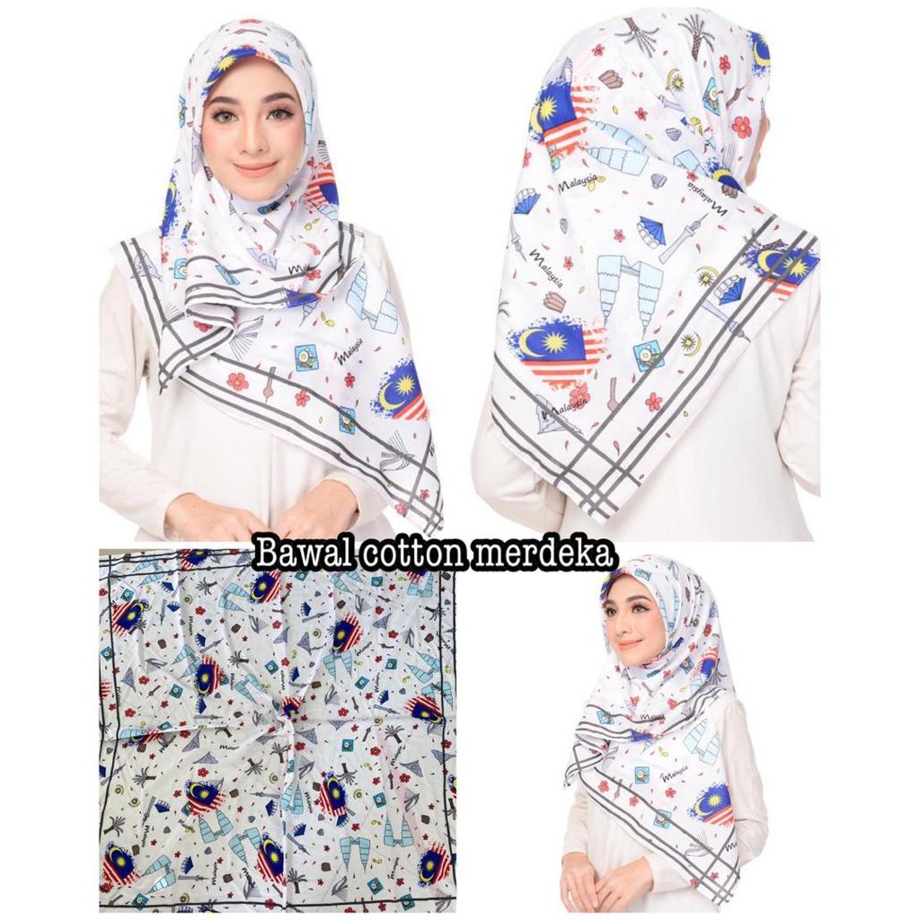 Tudung Bawal Merdeka Edisi Ibu Anak Tudung Bendera Malaysia vu | Shopee ...