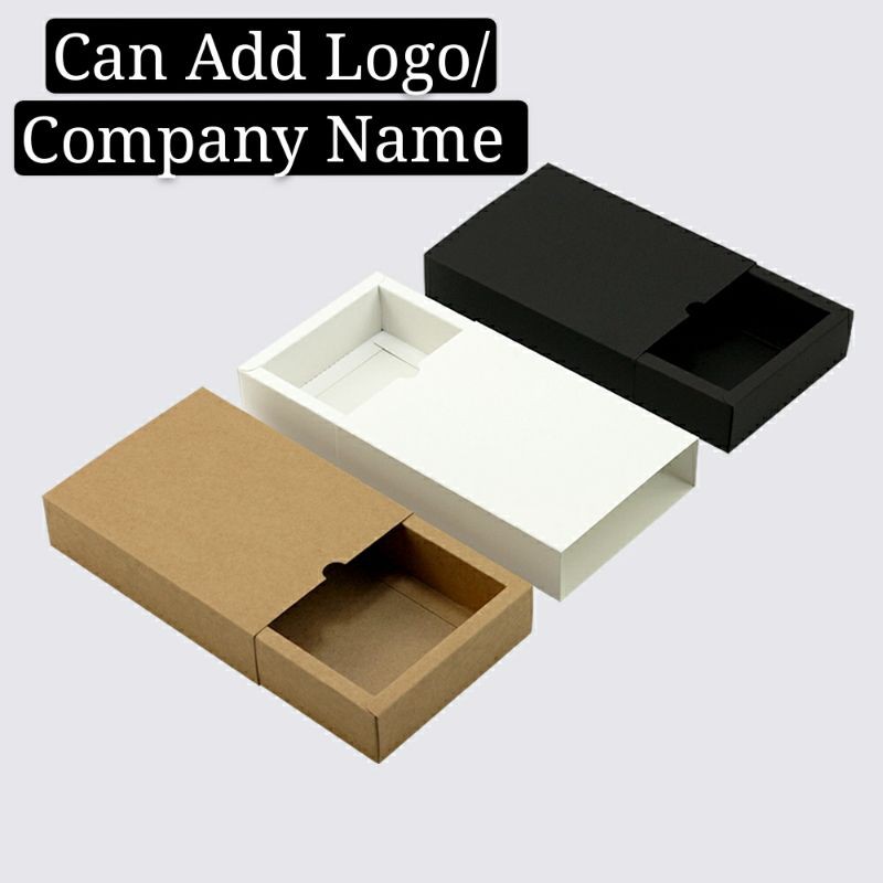 20pcs/ set Kraft Drawer Box, Black Card Drawer Slide Box Kotak Raya ...