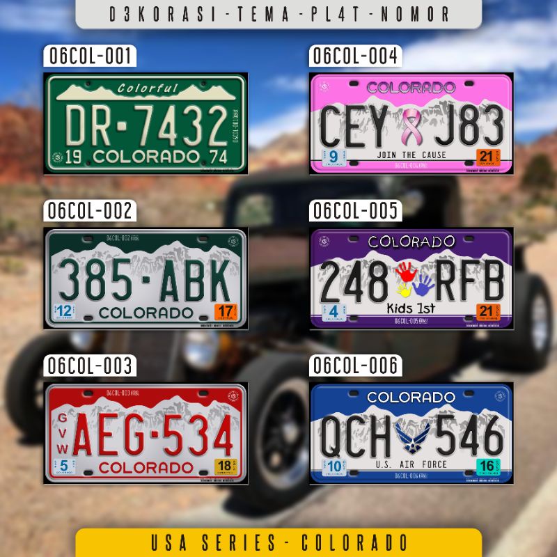 HIASAN DINDING Colorado - International Number Plate Theme Wall ...
